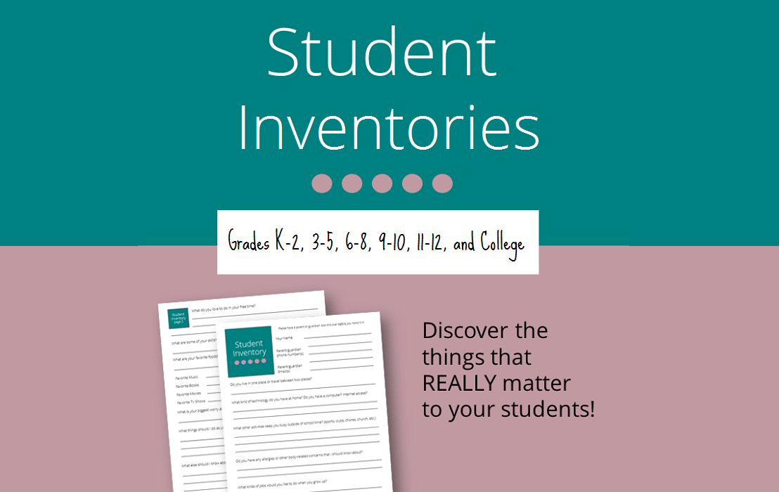 Student Inventories | Cult of Pedagogy