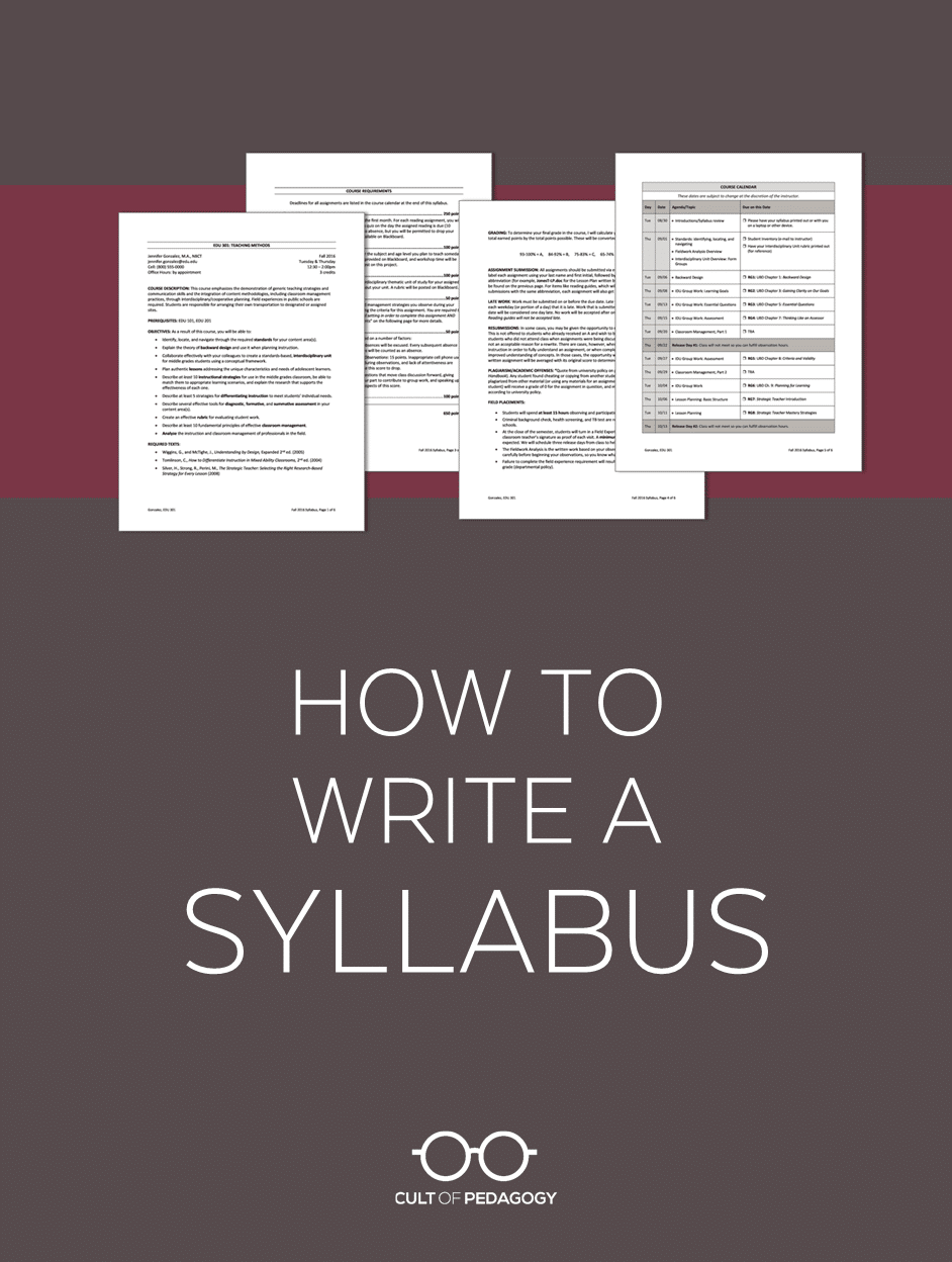 How to Write a Syllabus | Cult of Pedagogy