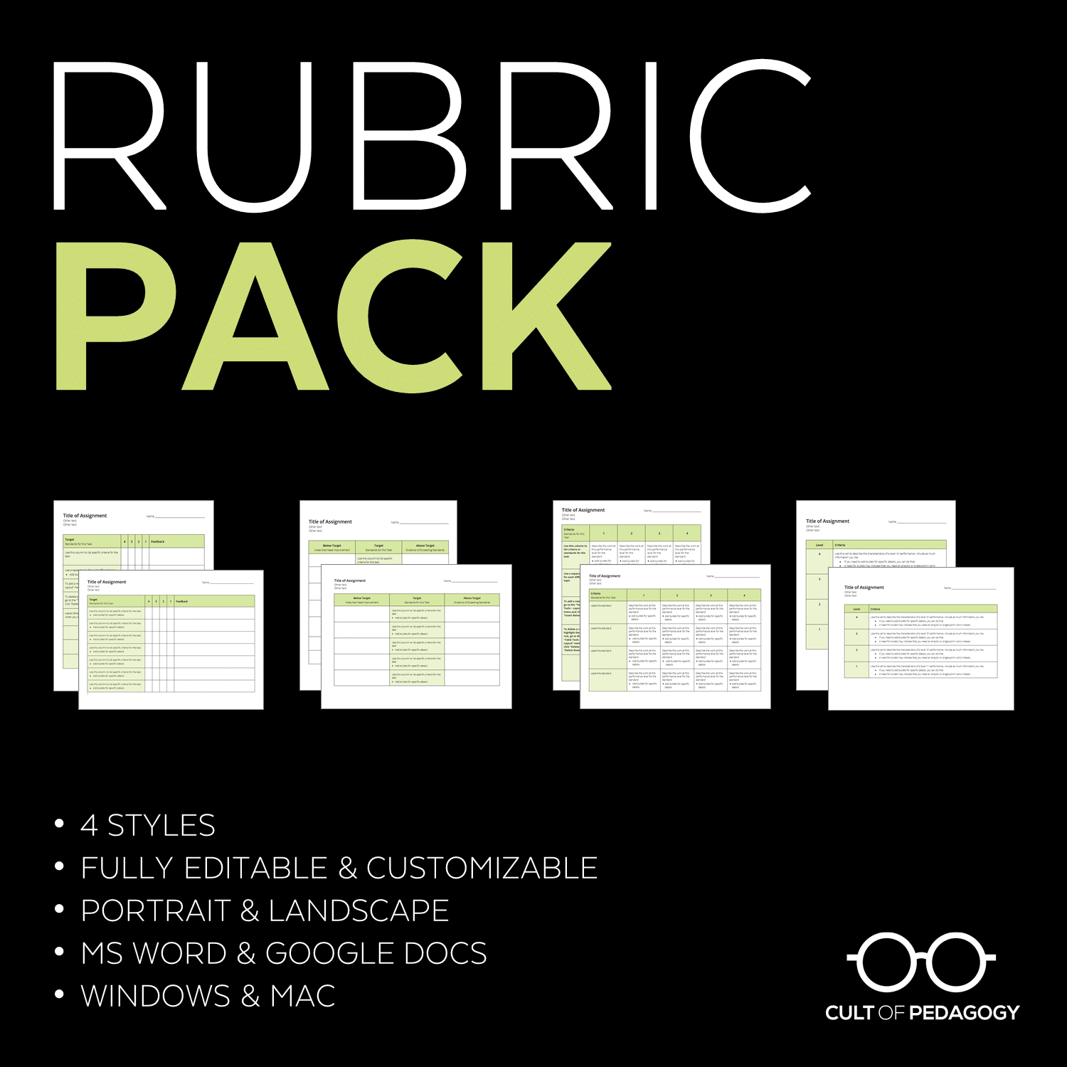 Know Your Terms: Holistic, Analytic, and Single-Point Rubrics | Cult of ...