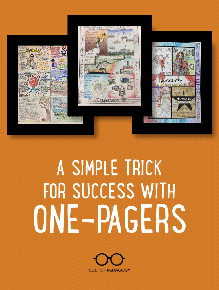 A Simple Trick for Success with One-Pagers | Cult of Pedagogy