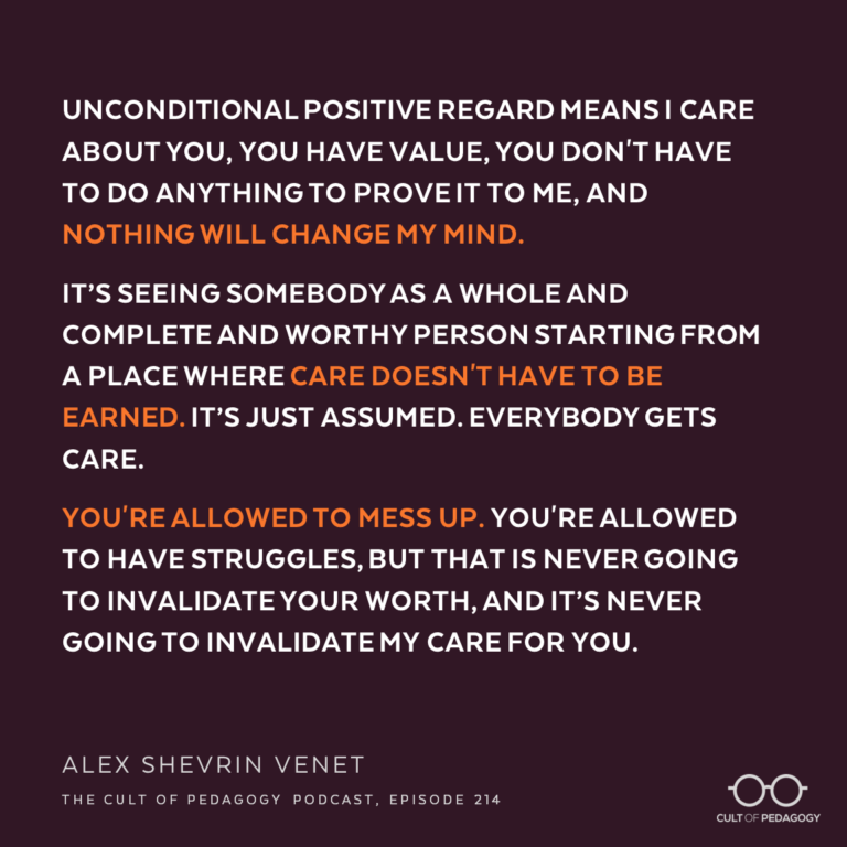 Nothing’s Going to Change My Mind: How Unconditional Positive Regard ...